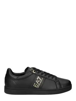 Emporio Armani Classic Leather Sneakers - Black