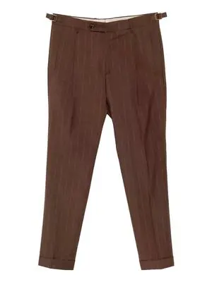 BERWICH Pinstriped Pleated Trousers - Brown