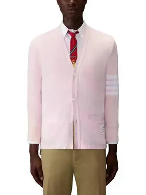 Thom Browne Textured Pique Cardigan - Pink
