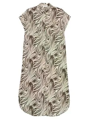 PANICALE Patterned Collared Midi Shirt Dress