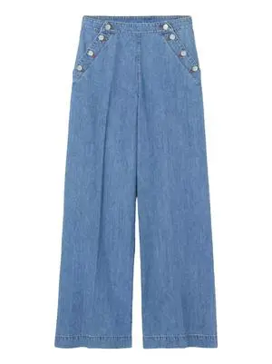 Claudie Pierlot Buttoned Wide-leg Jeans - Blue