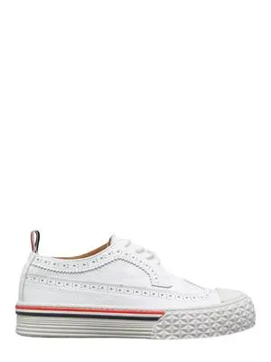 Thom Browne Stripe-detailed Leather Sneakers - White