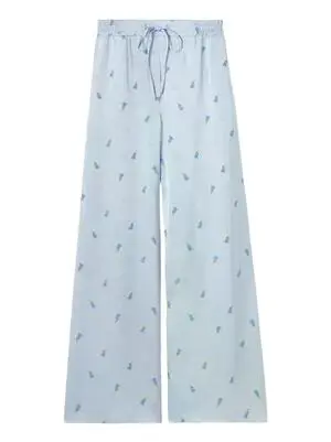 Claudie Pierlot Floral Palazzo Trousers - Blue