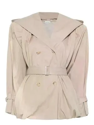 Magda Butrym Belted Hooded Coat - Neutrals