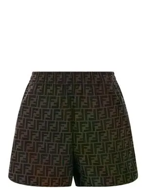 Fendi Ff-motif Shorts - Brown