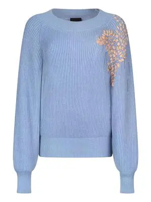 Liu Jo Faux-raffia Embroidered Sweater - Blue