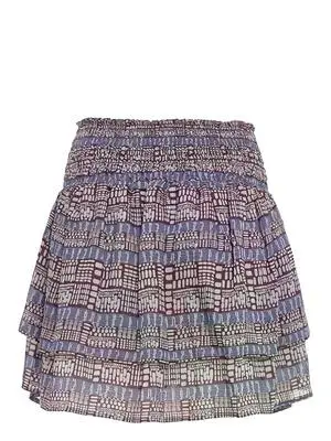 Devotion Patterned Mini Skirt - Blue