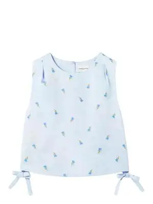 Claudie Pierlot Floral Tie-side Top - Blue