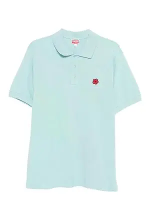 Kenzo Floral-patch Polo Shirt - Blue