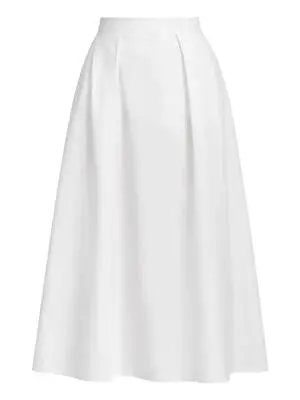 Elie Saab Poplin Midi Skirt - White