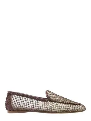 FORTE_FORTE Strass Mesh Loafers - Brown
