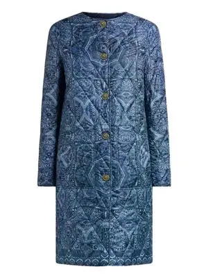Etro Reversible Quilted Coat - Blue