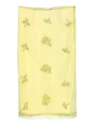 Blumarine Beaded-embellishment Midi Skirt - Yellow