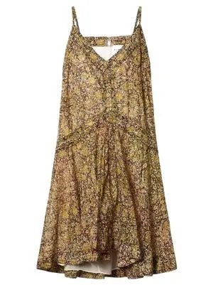 MARANT ETOILE Danielle Floral Mini Dress - Brown