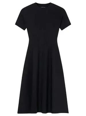 Armani Exchange Crew-neck Midi Dress - Black