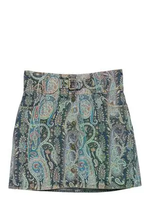 Etro Button-fastening Short Skirt - Blue