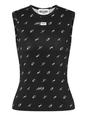 Moschino Logo-print Tank Top - Black
