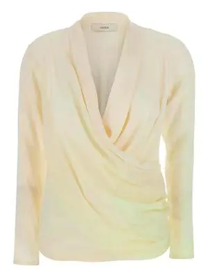 JUCCA Draped Blouse - Neutrals