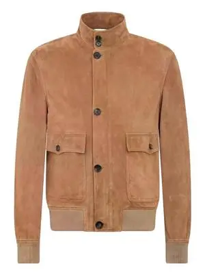 Bally Harrington Suede Bomber Jacket - Neutrals