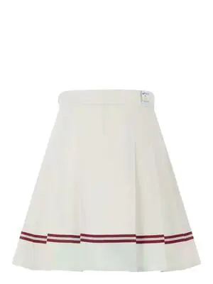 Bally Ribbon Detail Pleated Mini Skirt - Neutrals