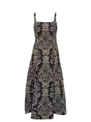 Ulla Johnson Natali A-line Midi Dress - Black
