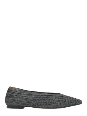 CastaÑer Point-toe Woven Ballet Flats - Grey
