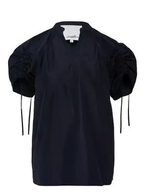 3.1 Phillip Lim Ruched V-neck Blouse - Blue