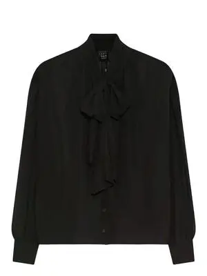 Marella Bow-detail Shirt - Black