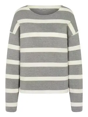 JUVIA Juvia Striped Logo-Sleeve Sweater