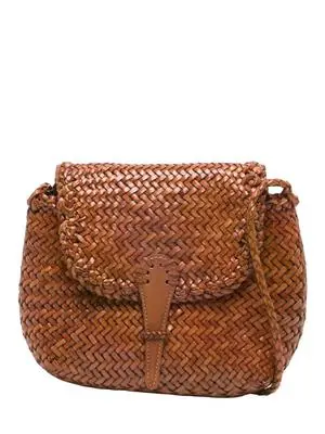Dragon Diffusion Woven Flap Bag - Brown