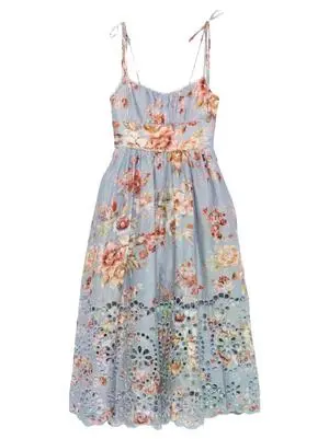 Zimmermann Awaken Floral Midi Dress - Blue