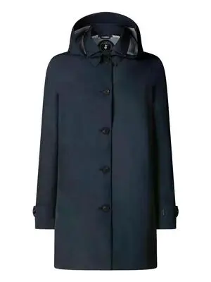 SAVE THE DUCK Buttoned Hooded Coat - Blue