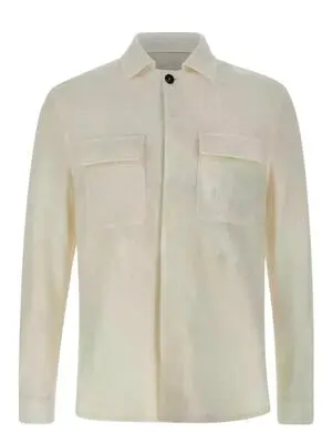 Eleventy Flap-pocket Ribbed Shirt Jacket - Neutrals