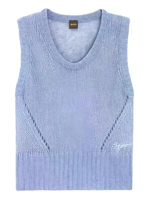 BOSS C_frignac V-neck Sweater - Blue