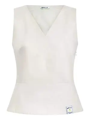 Bally Sleeveless V-neck Top - Neutrals