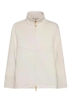 ELENA MIRO` Zip Collar Jacket - Neutrals