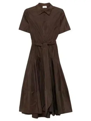 P.a.r.o.s.h Belted A-line Shirt Dress - Brown