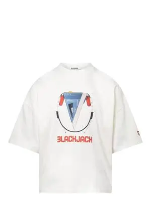 BLACKJACK Graphic Print Crew-neck T-shirt - White