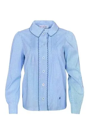 Hunter Bell Scallop-trim Check Shirt - Blue