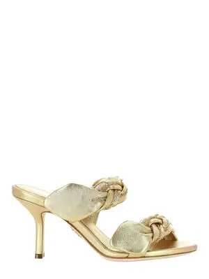 Rodo Heeled Pumps With Braided Detailing - Gold
