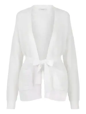 TWINSET Tie-waist Knit Cardigan - White