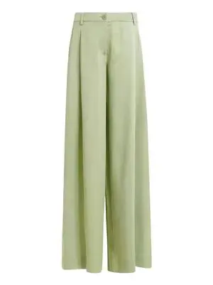Essentiel Antwerp Pleated Wide-leg Trousers - Green