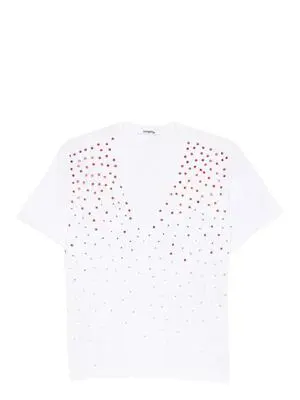 Vivetta V-neck Embellished T-shirt - White