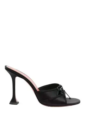 Amina Muaddi Eleonora Bow Sandals - Black