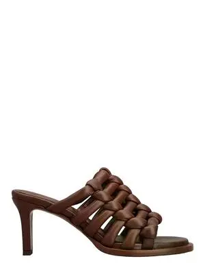 TOD'S Intreccio-design Heeled Sandals - Brown