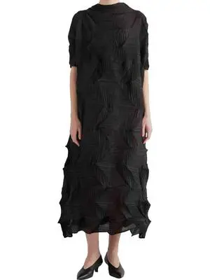 MEIMEIJ Pleated Midi Dress - Black