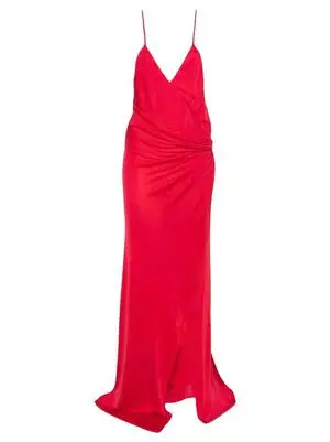 Pinko Vivara V-neck Maxi Dress - Red