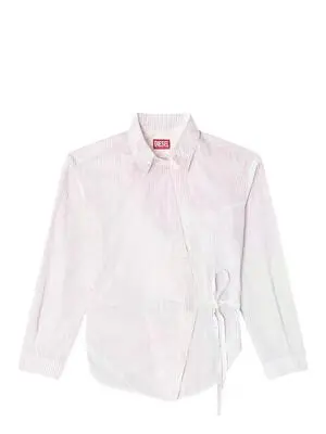 DIESEL® Striped Wrap Shirt - White