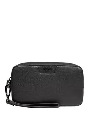 LANCEL Leather Zip Clutch - Black