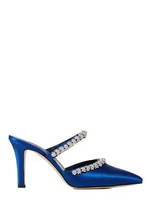 Manolo Blahnik Crystal-embellished Mules - Blue